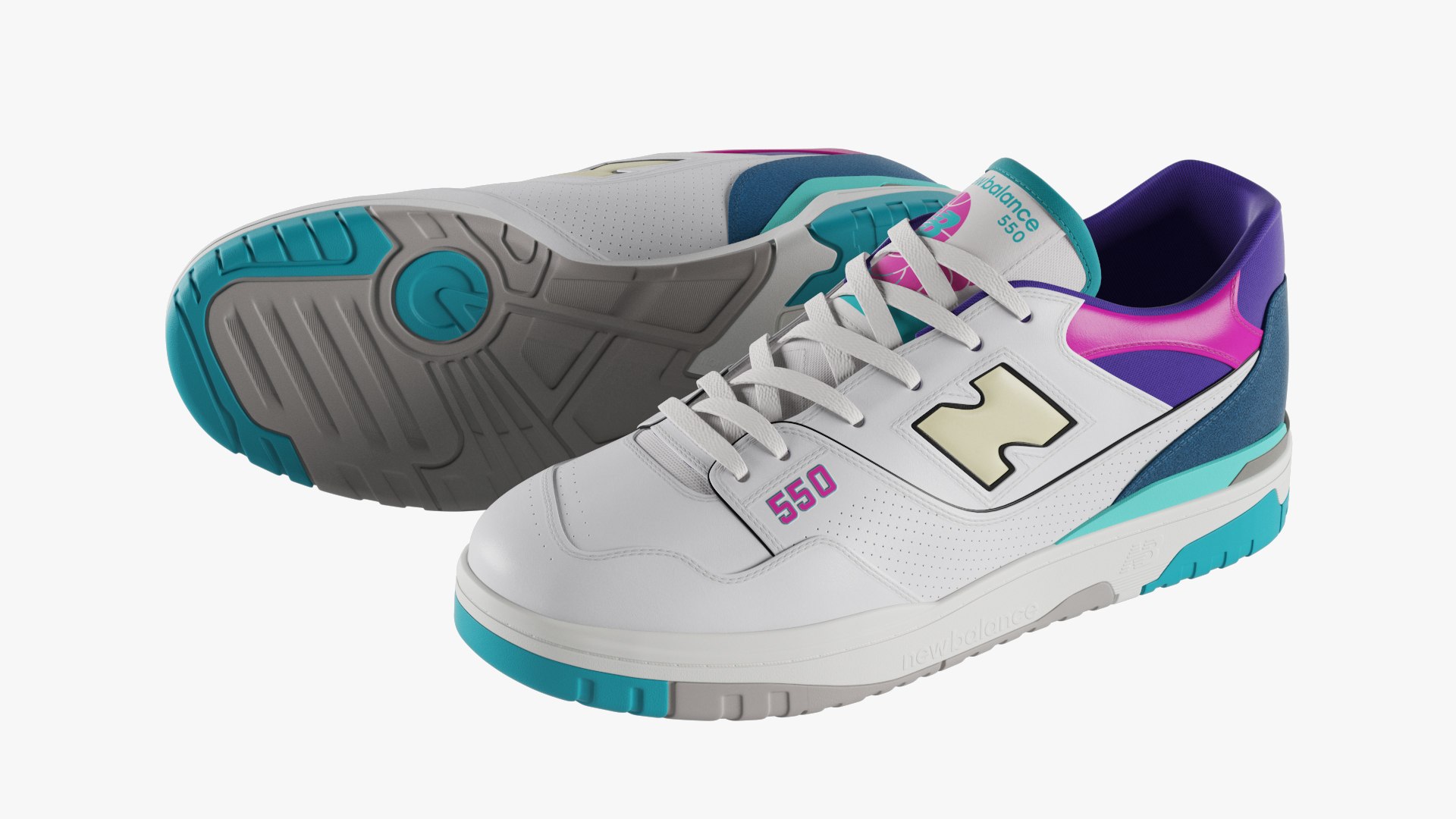 3D New Balance 550 Multicolor 02 Model - TurboSquid 1980502