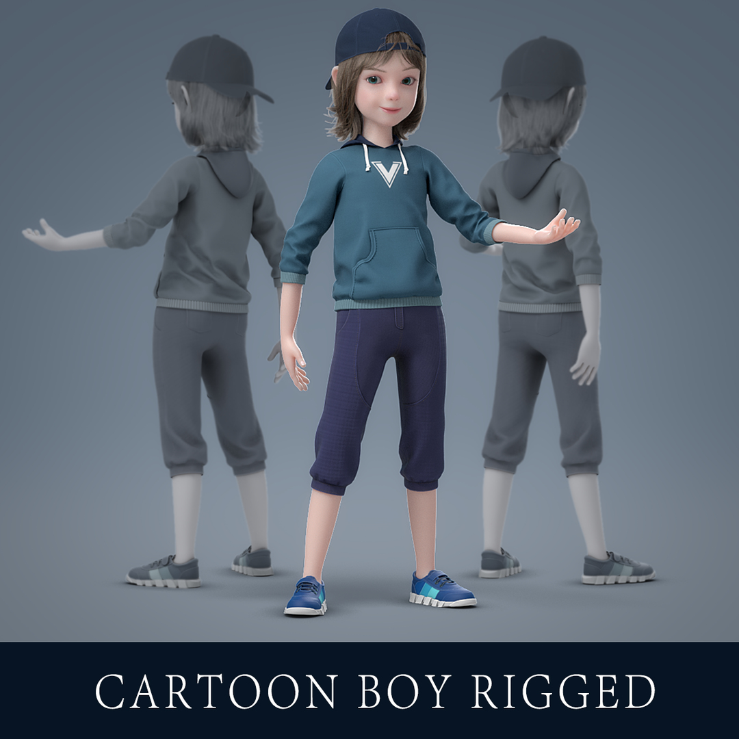 Cartoon boy rigged model - TurboSquid 1310148