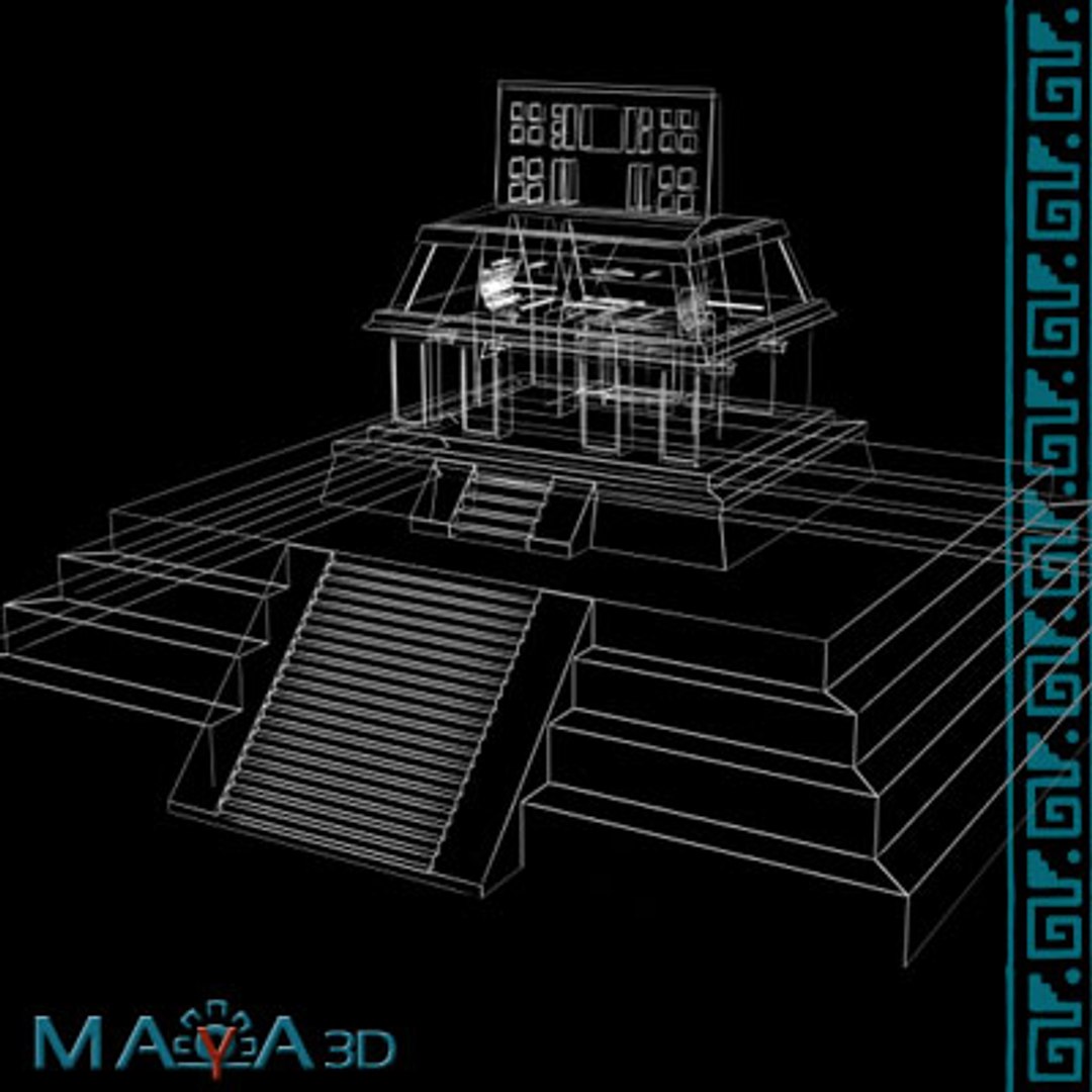 Temple Sun Palenque 3d Max