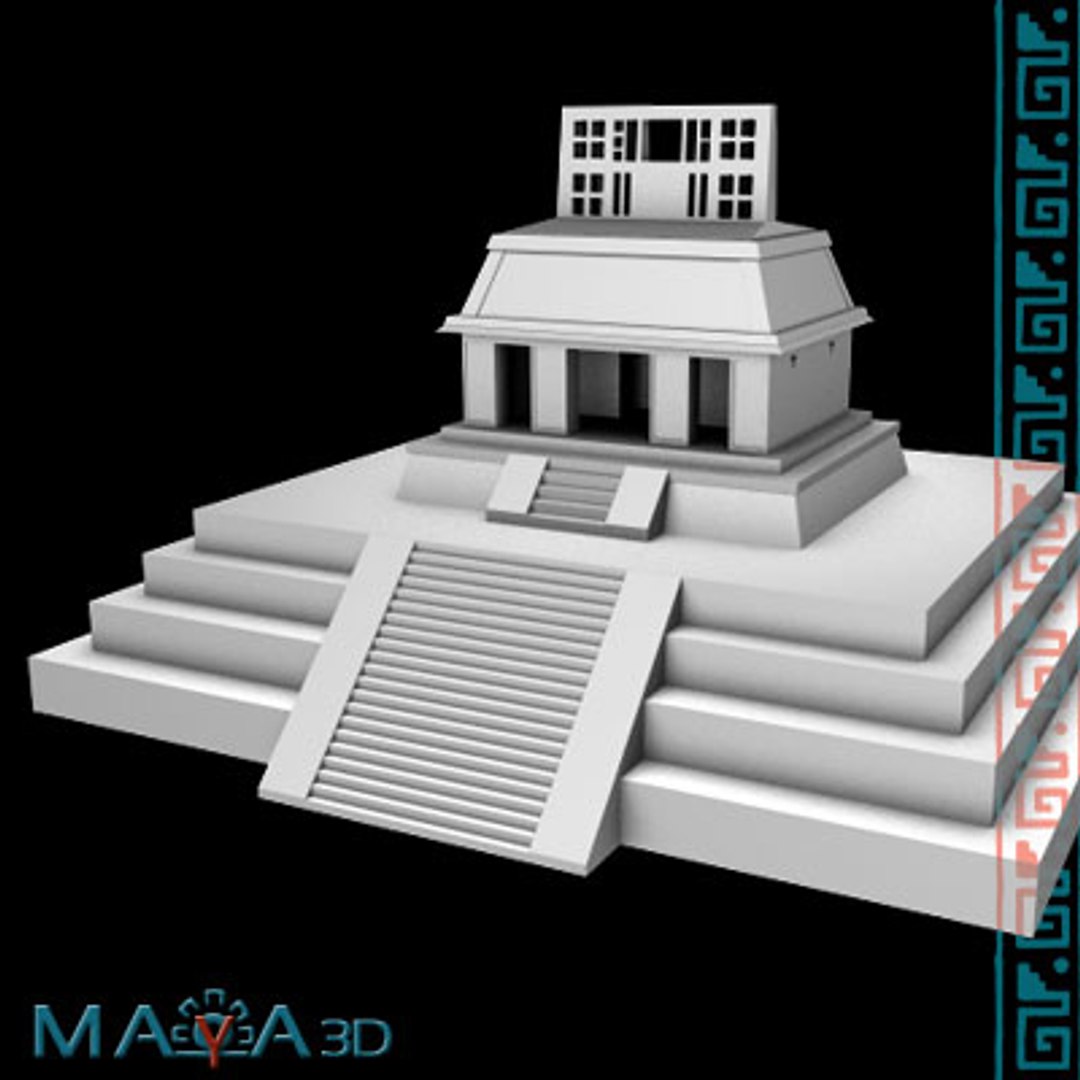 Temple Sun Palenque 3d Max