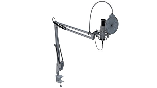 3D Condenser Microphone With Stand model - TurboSquid 1822349