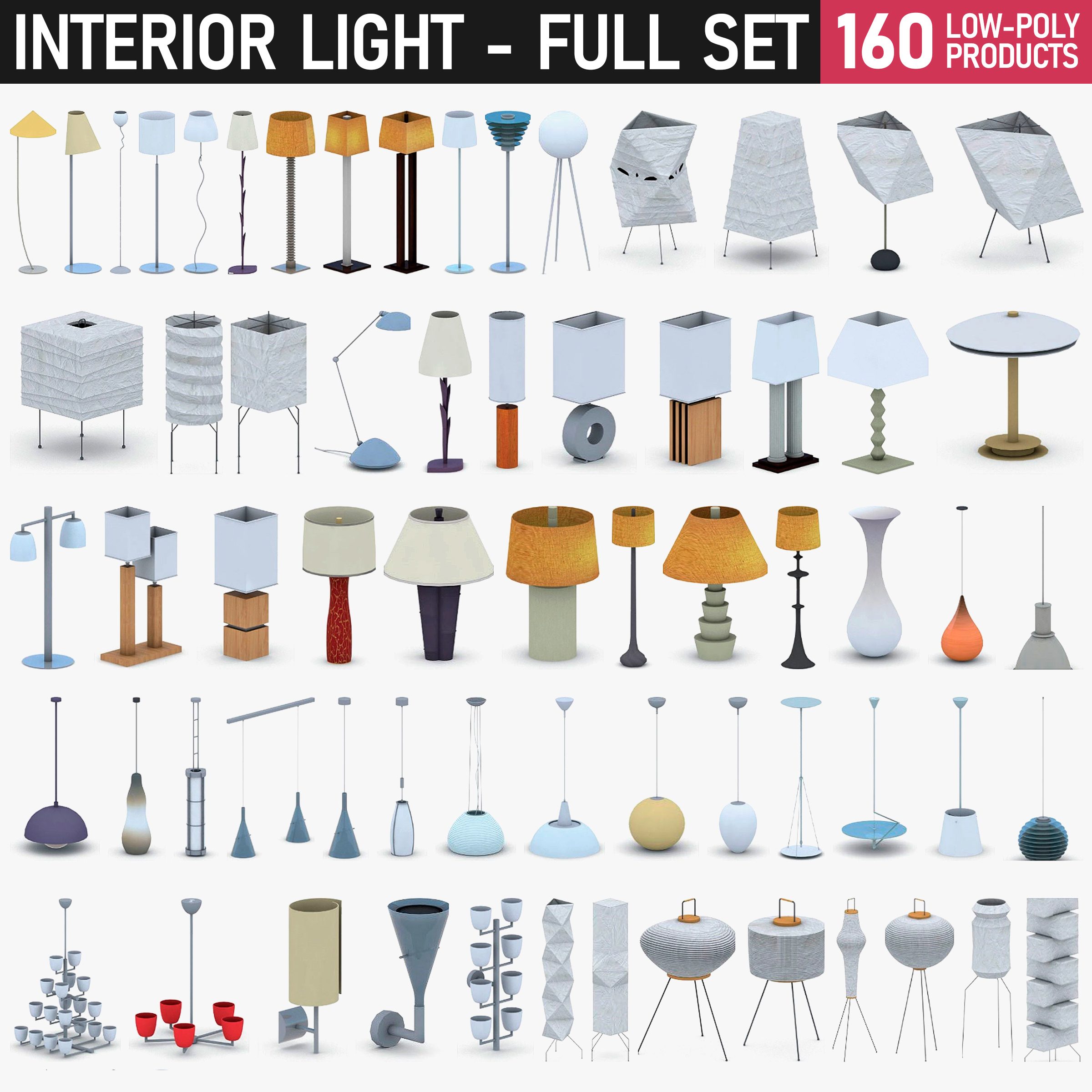 3D light fixtures - 160 model - TurboSquid 1219397