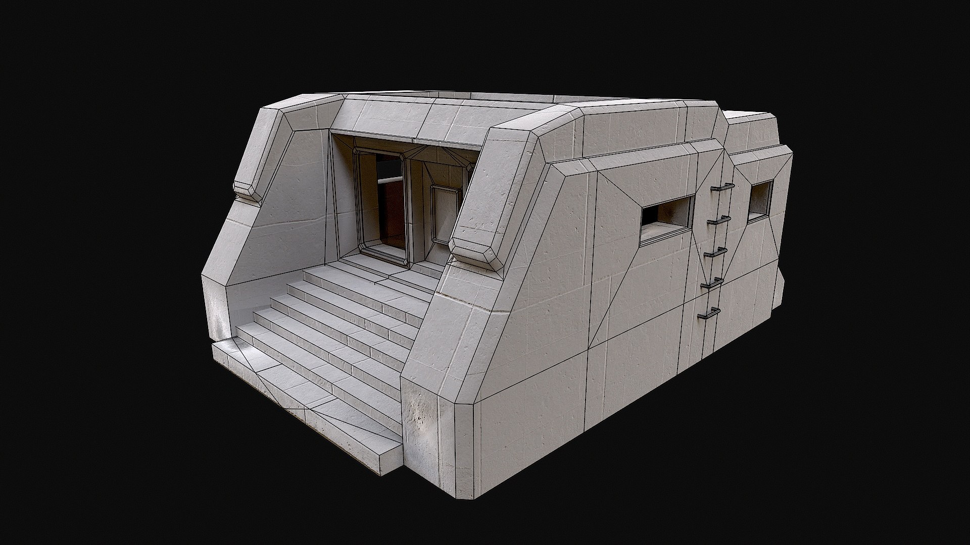 3D Military Concrete Bunker Base 6 Model - TurboSquid 2358121