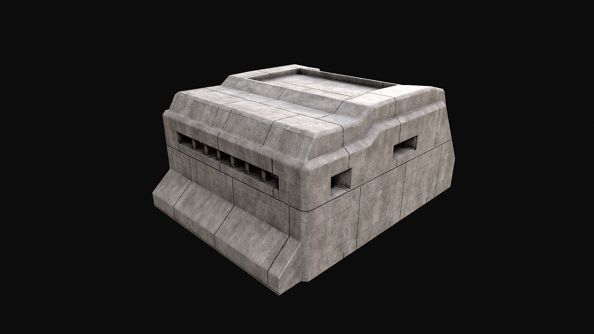 3D Military Concrete Bunker Base 6 Model - TurboSquid 2358121