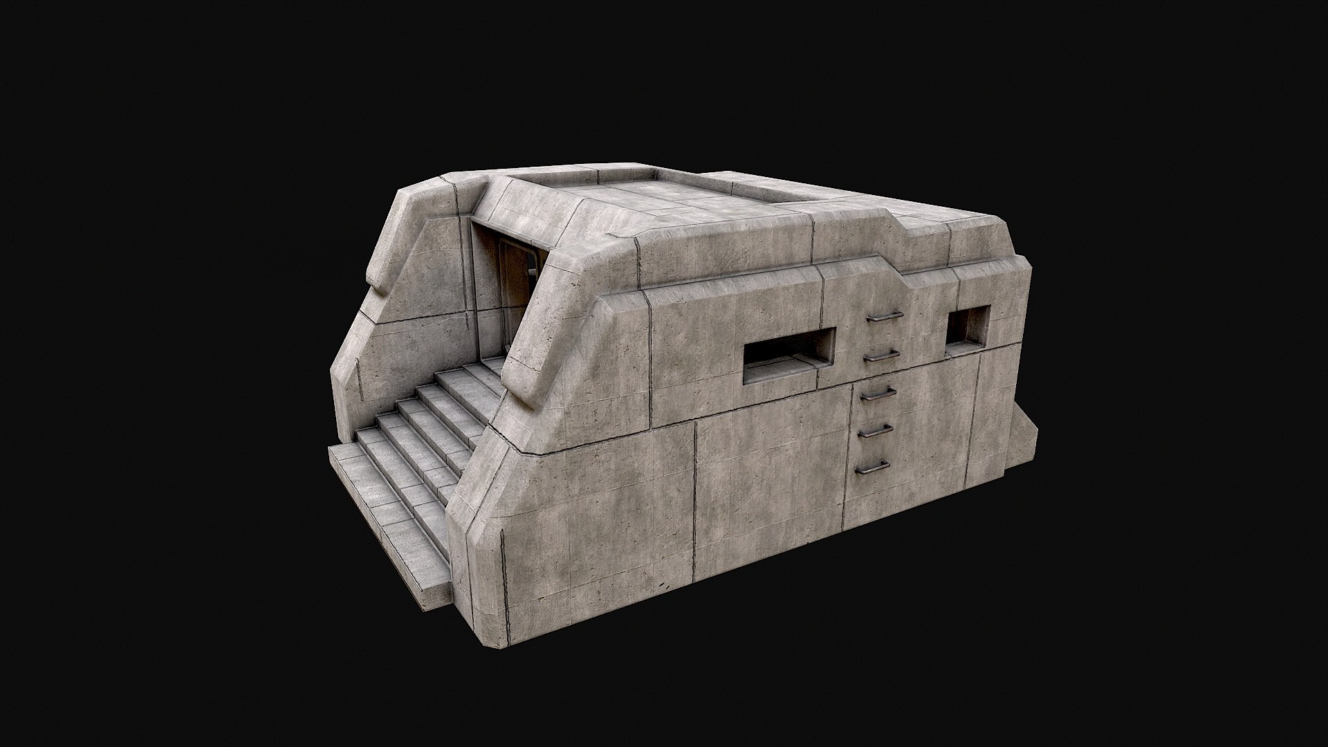 3D Military Concrete Bunker Base 6 Model - TurboSquid 2358121