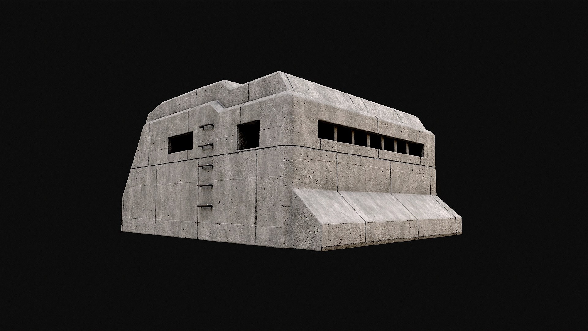 3D Military Concrete Bunker Base 6 Model - TurboSquid 2358121