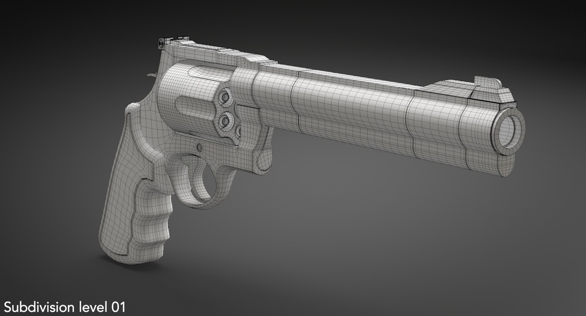 Magnum 44 Revolver 3d Model