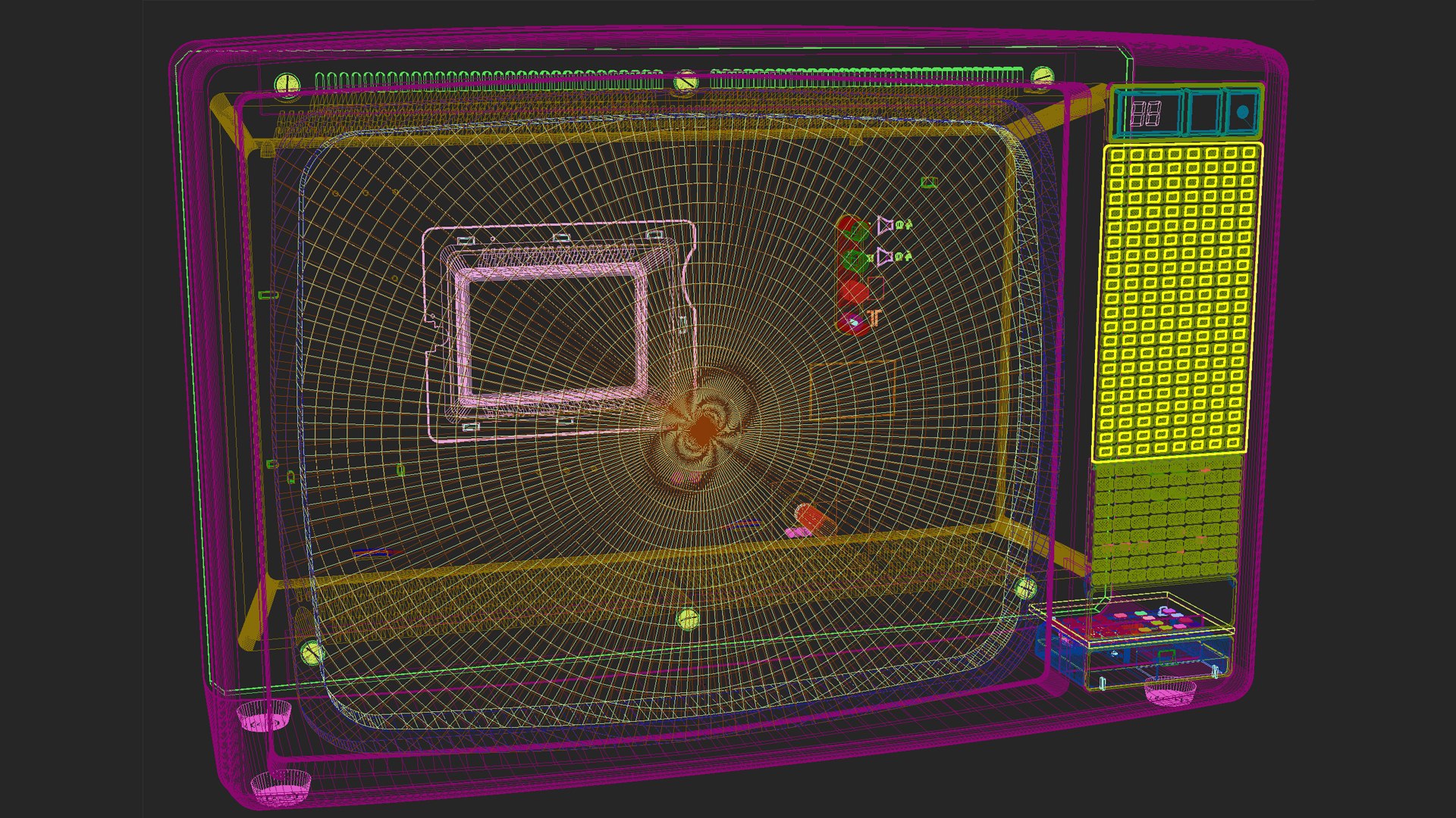 3D Grundig SuperColor 8642 Vintage TV With Rack Model - TurboSquid 1859458