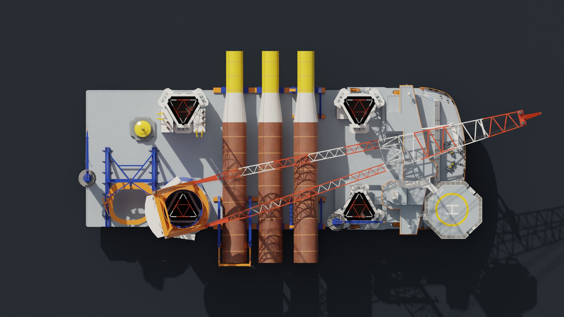 3D Offshore Installation Vessel(1) - TurboSquid 2320697