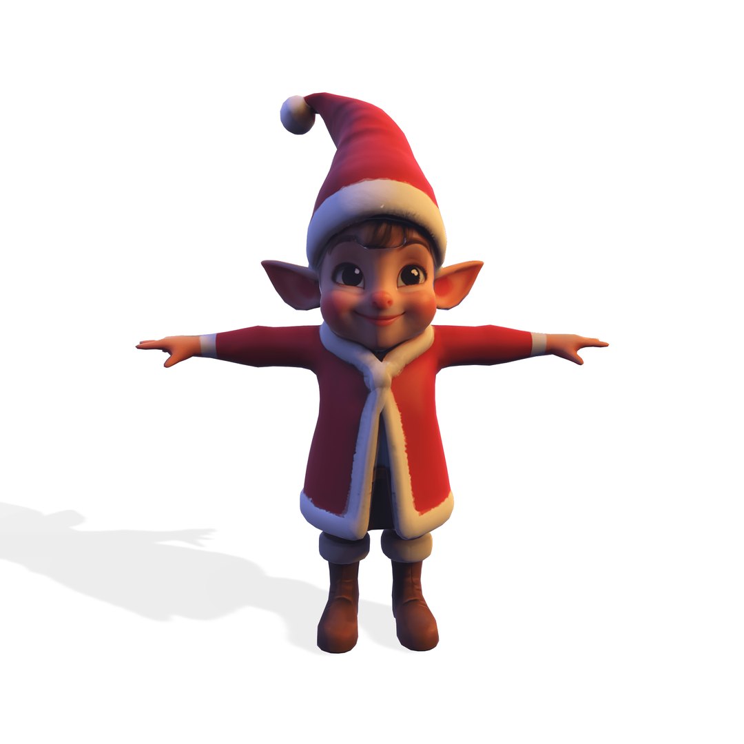 3D Cheerful Elf The Santa Little Helper - TurboSquid 2323802
