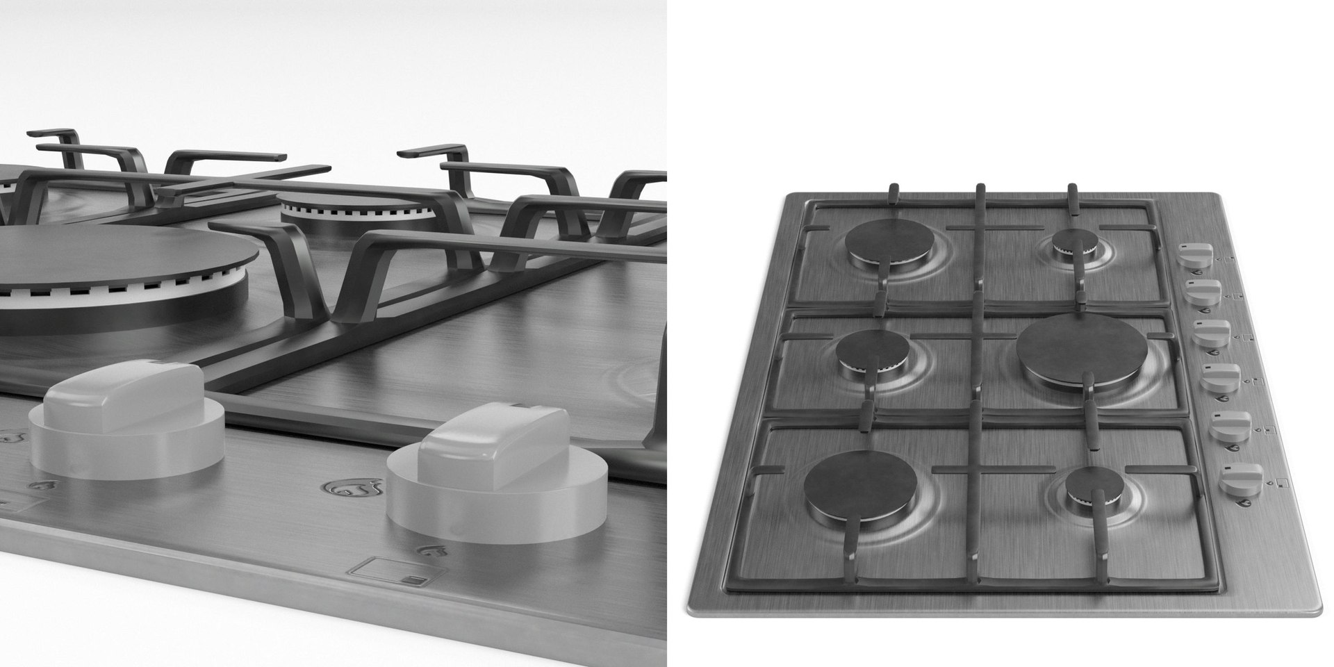 6 Burners Gas Hob Model - TurboSquid 1995863