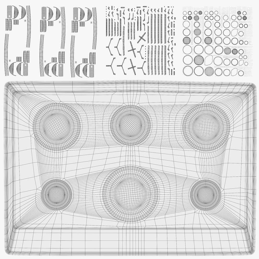 6 Burners Gas Hob Model - TurboSquid 1995863