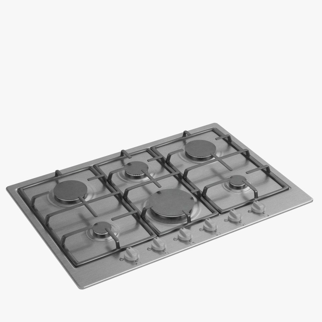 6 Burners Gas Hob Model - TurboSquid 1995863