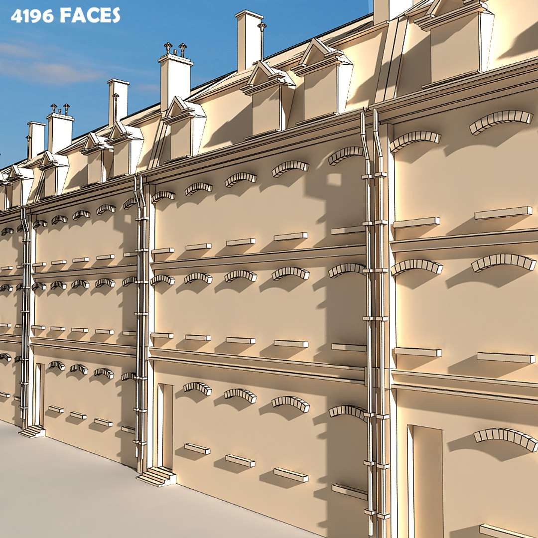 3d Model City Block Building 08