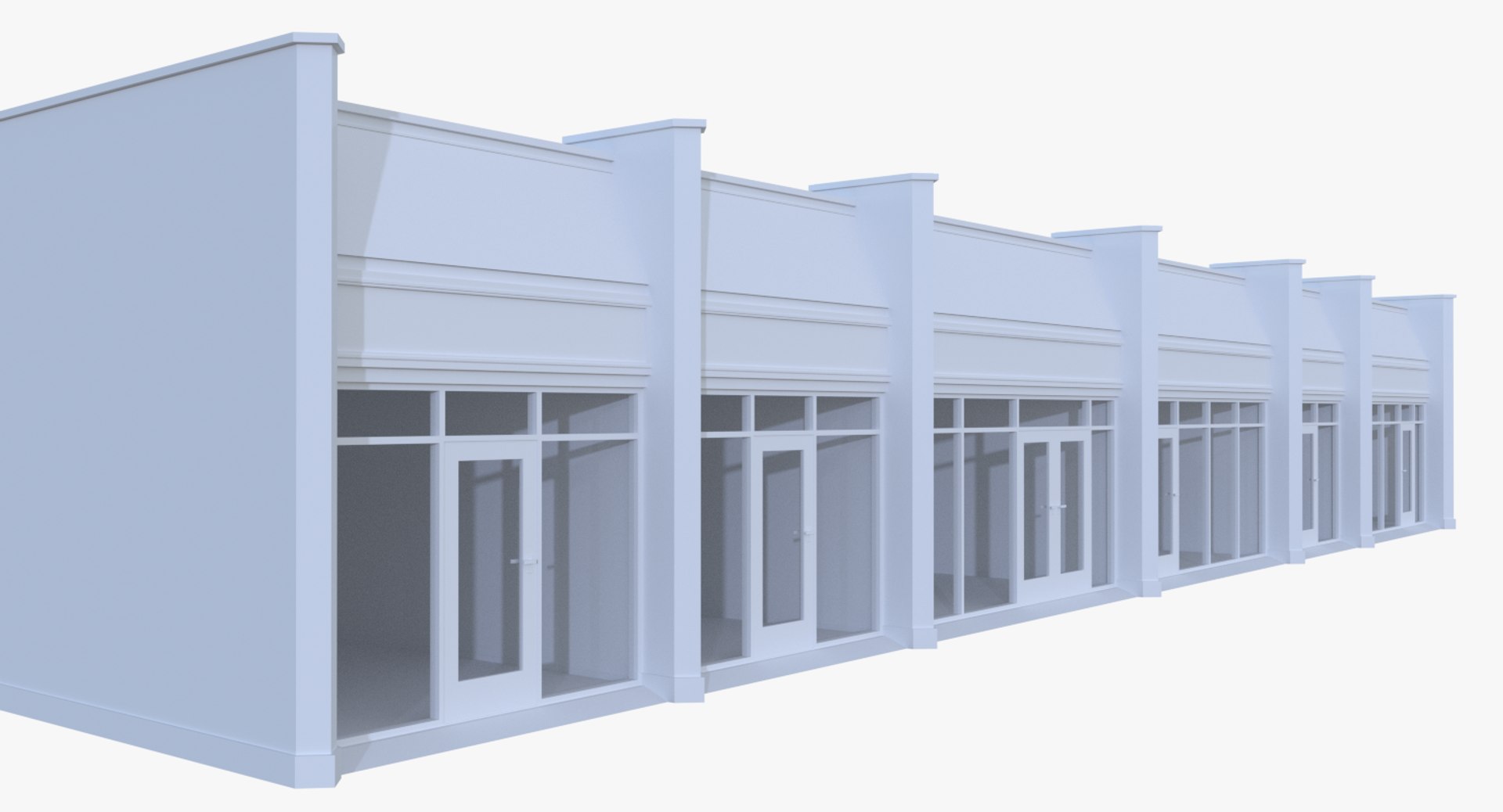 3d Strip Mall Store Unit