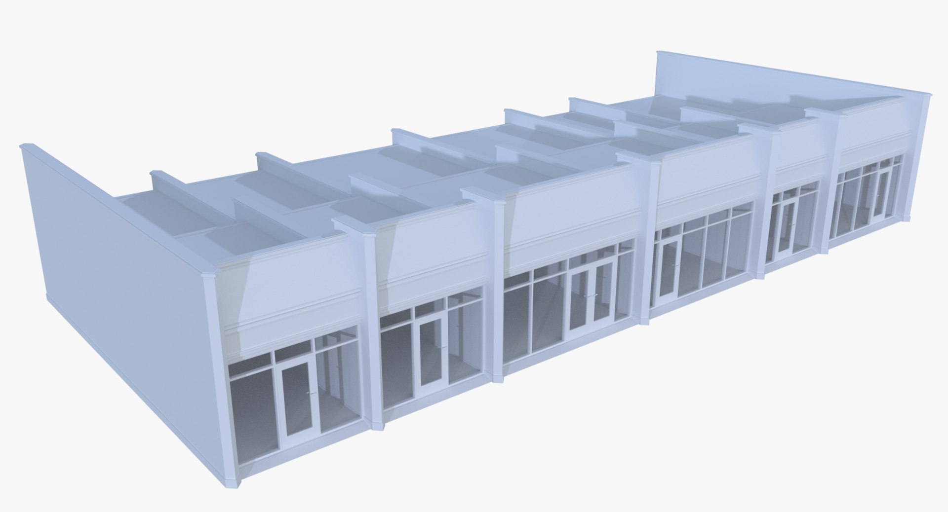 3d Strip Mall Store Unit