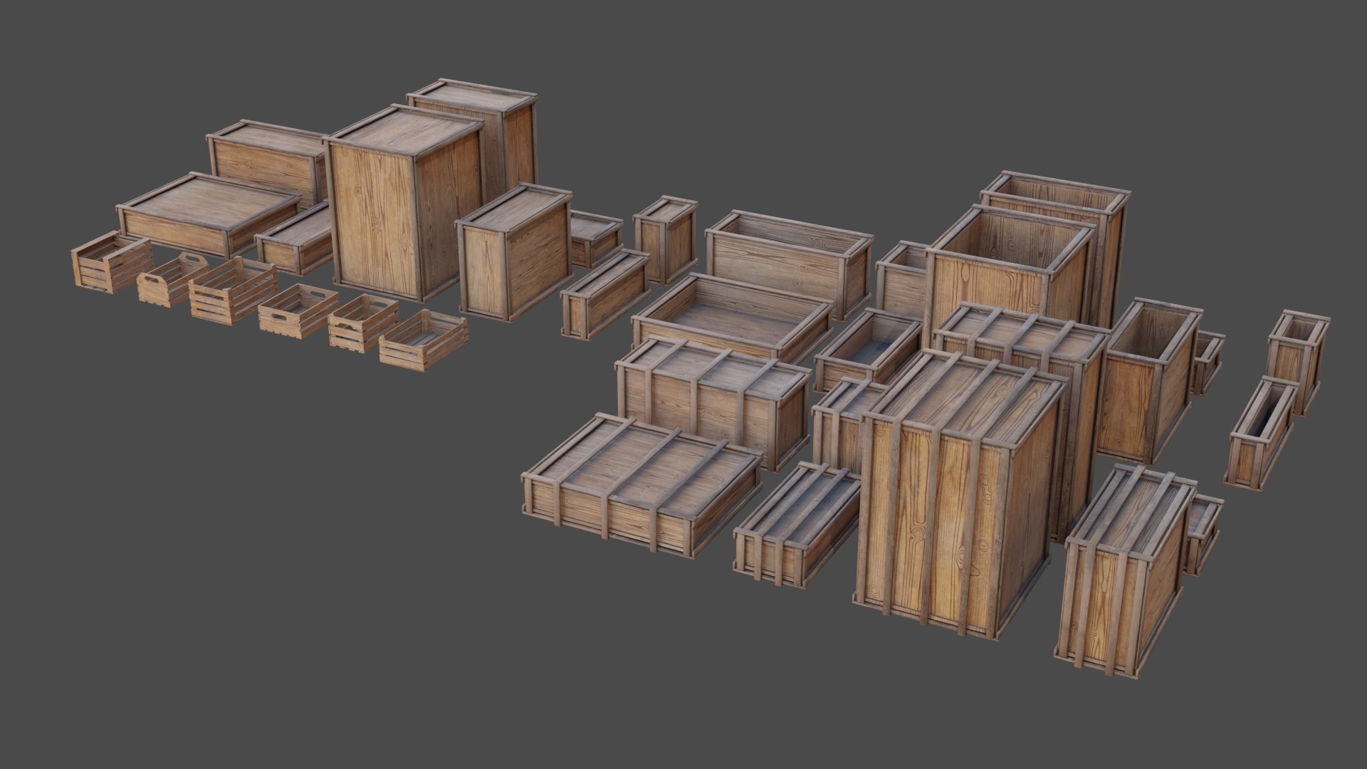3D Wooden Box Model - TurboSquid 2230782