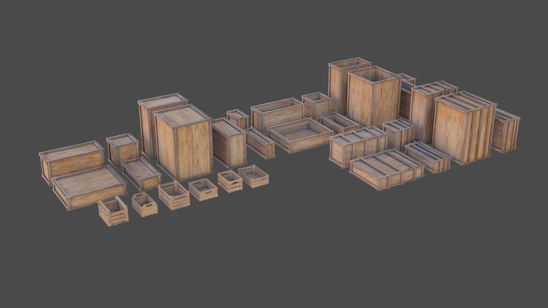 3D Wooden Box Model - TurboSquid 2230782