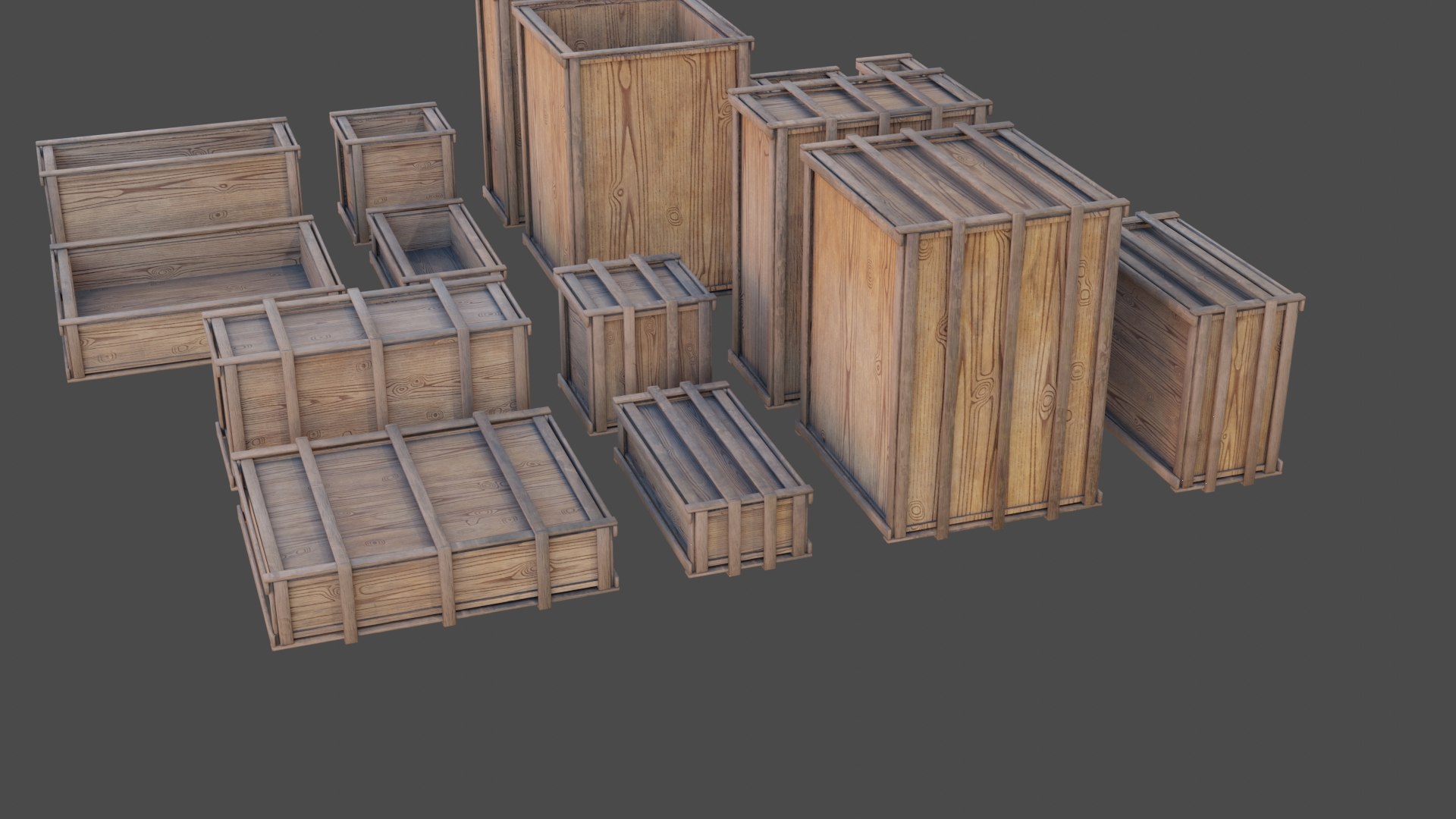 3D Wooden Box Model - TurboSquid 2230782