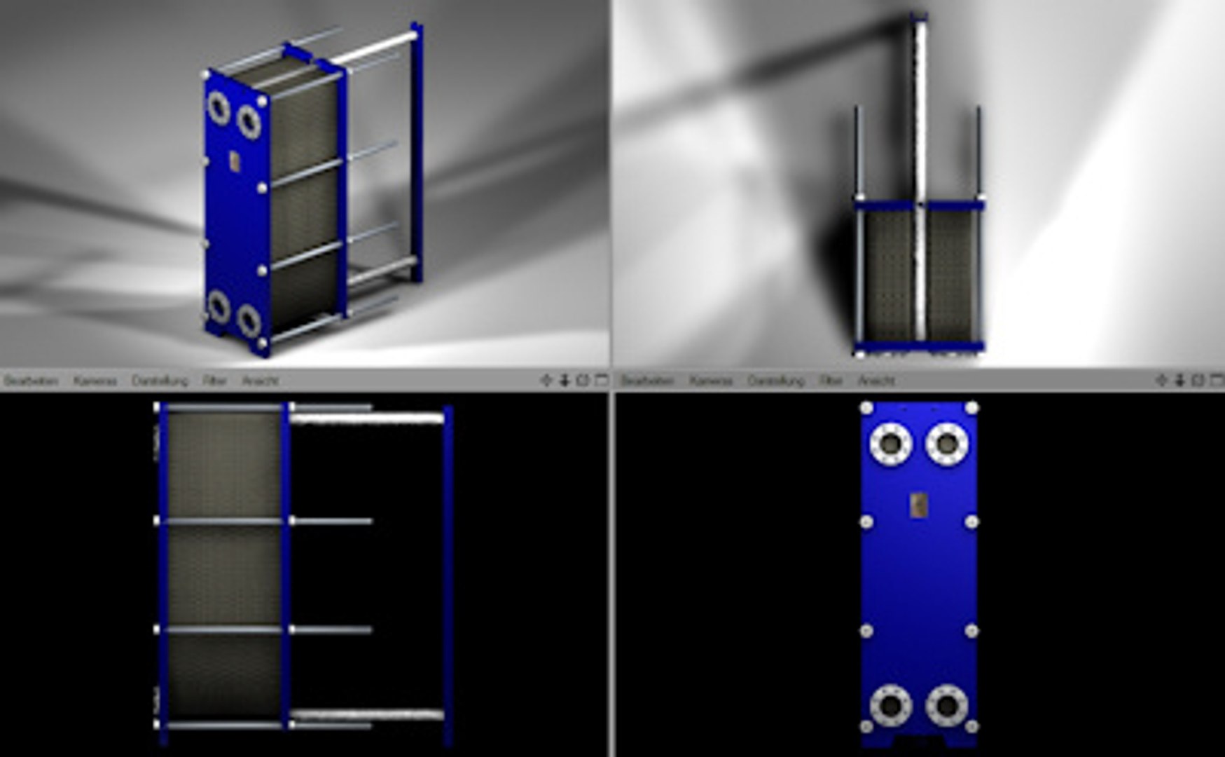 3d model plate heat exchanger