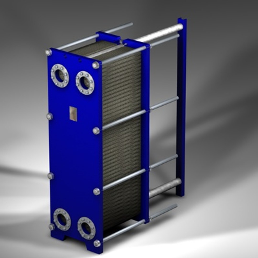 3d model plate heat exchanger