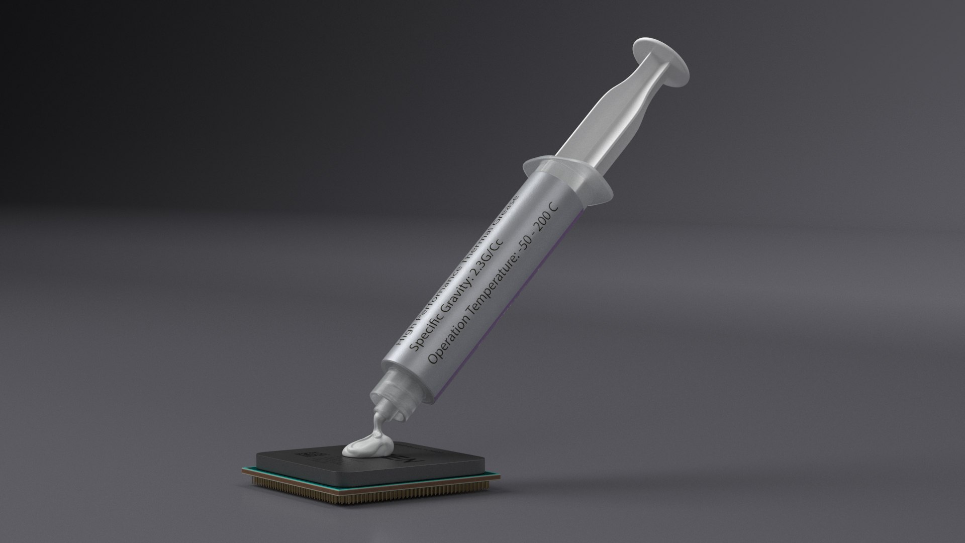 Thermal Paste Syringe On CPU Model - TurboSquid 2271626