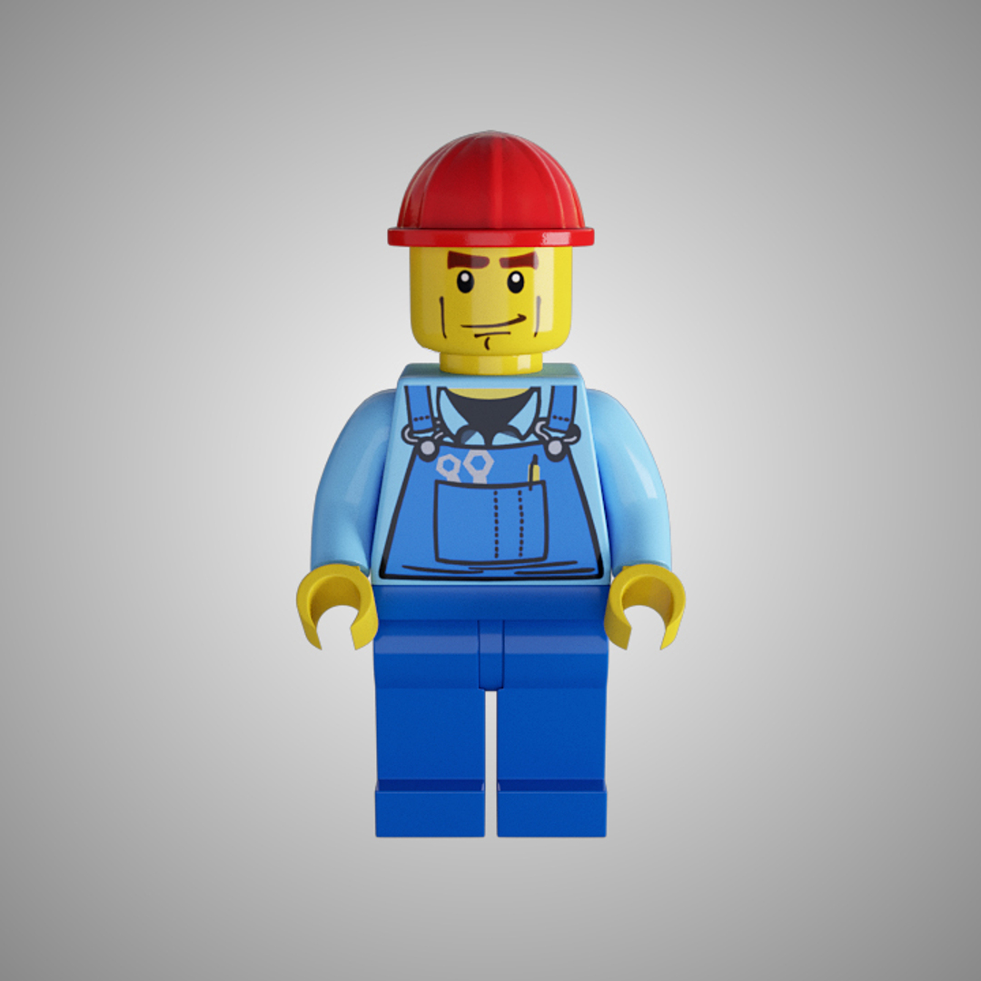 3d lego workman model