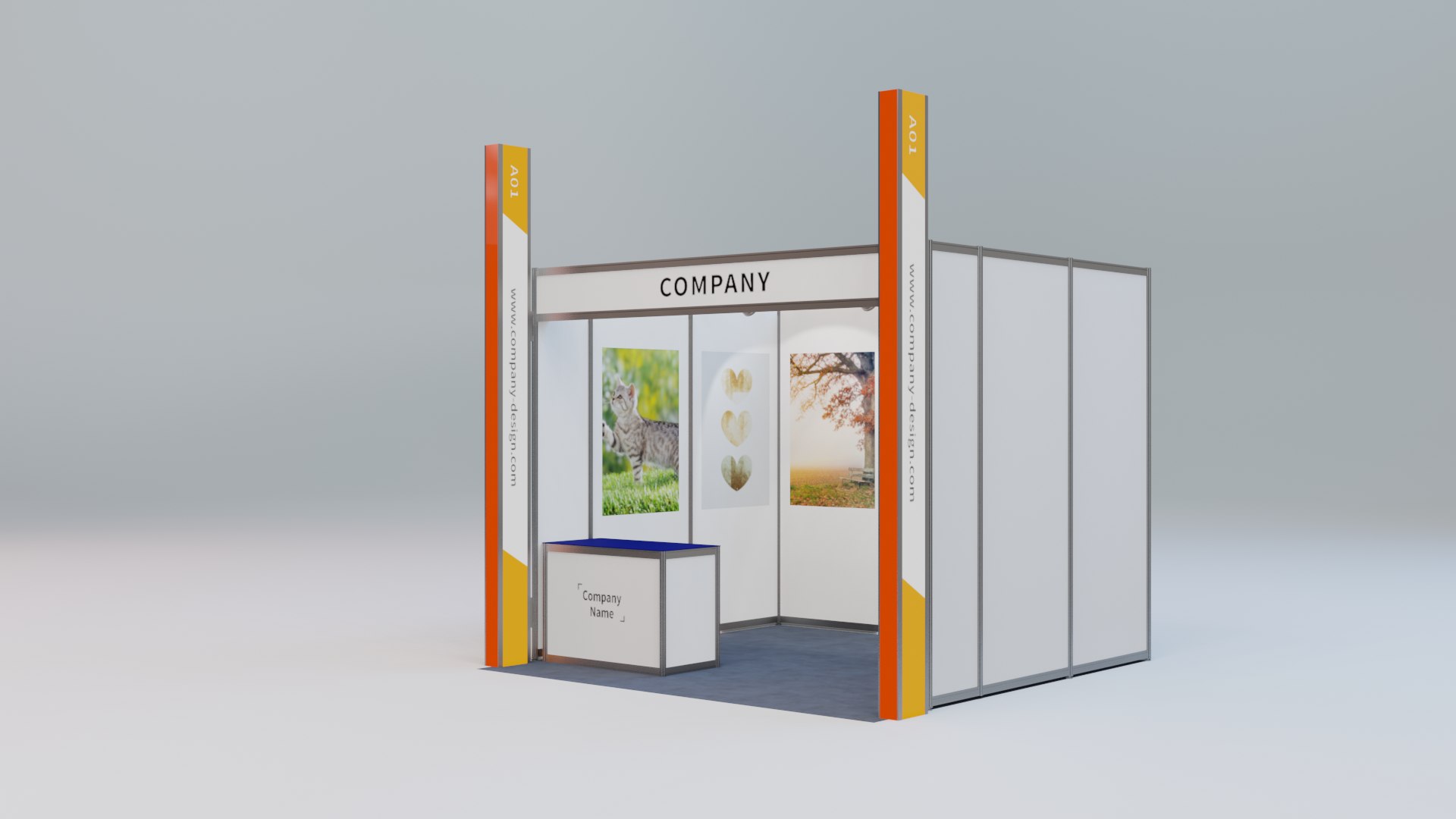 Exhibition Trade Show Booth Basic Side Large Square Luminous Signage ...