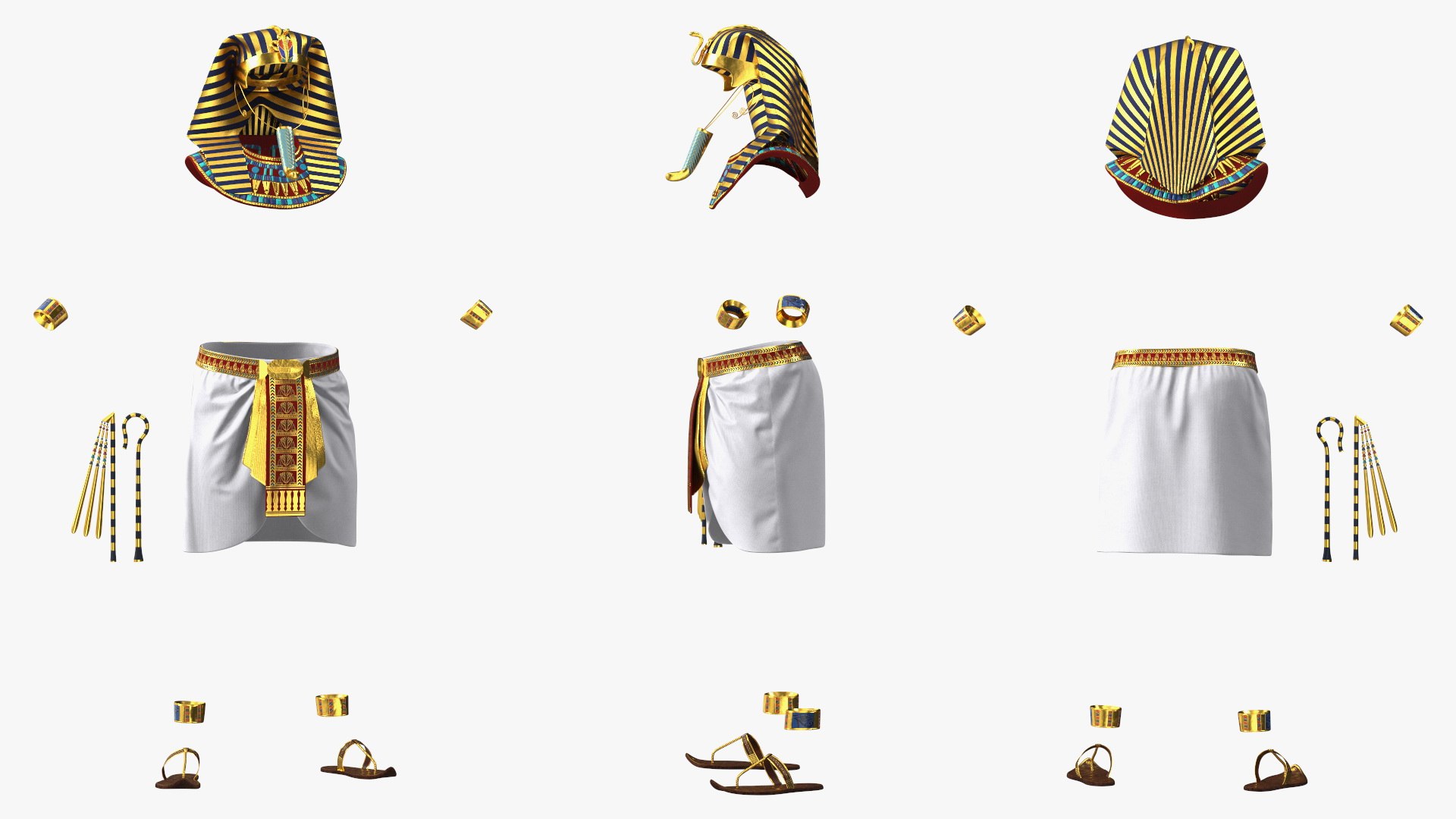 Egyptian Pharaoh Costume 3D model - TurboSquid 2083873