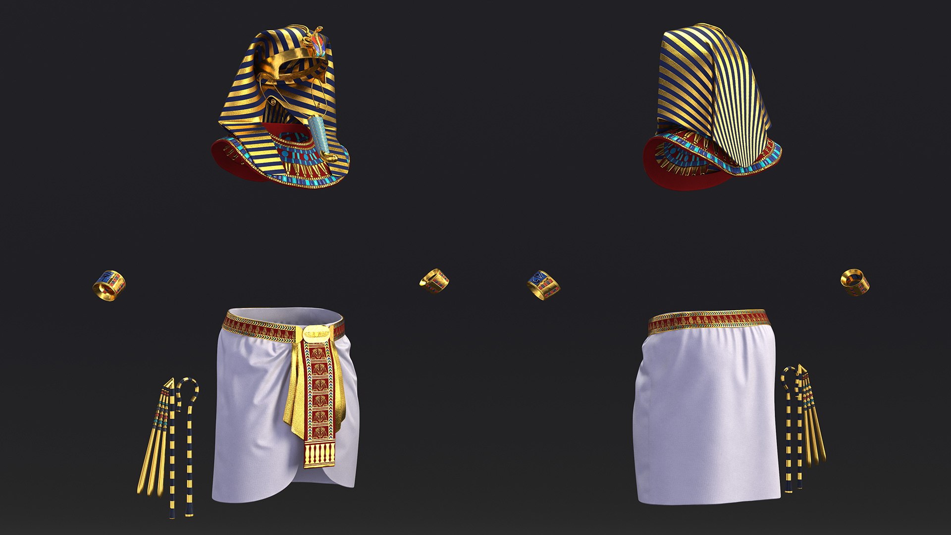 Egyptian Pharaoh Costume 3D model - TurboSquid 2083873