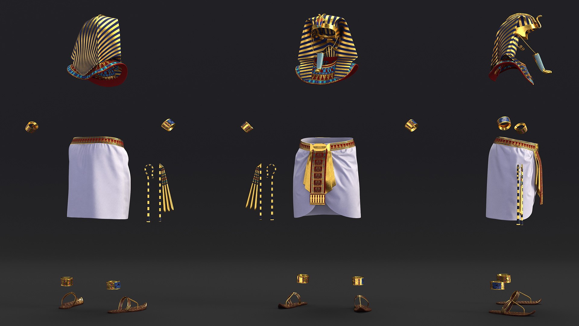 Egyptian Pharaoh Costume 3D model - TurboSquid 2083873