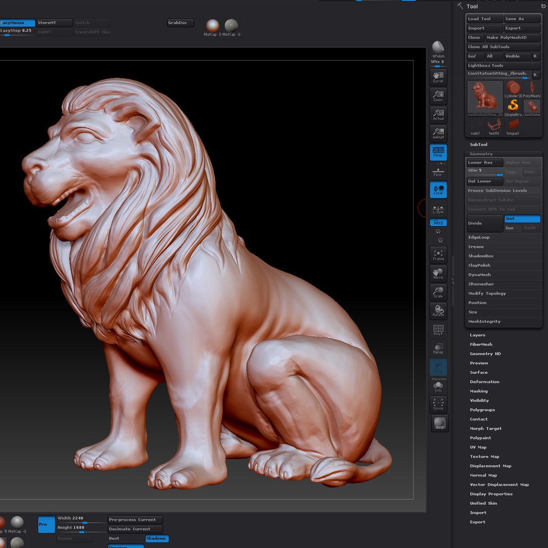 3d Lion Sitting Statue