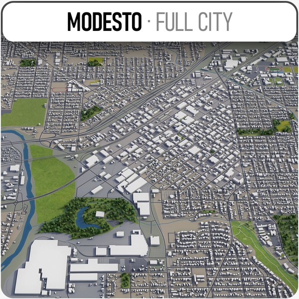 modelo 3d Modesto - ciudad y alrededores - TurboSquid 1472883