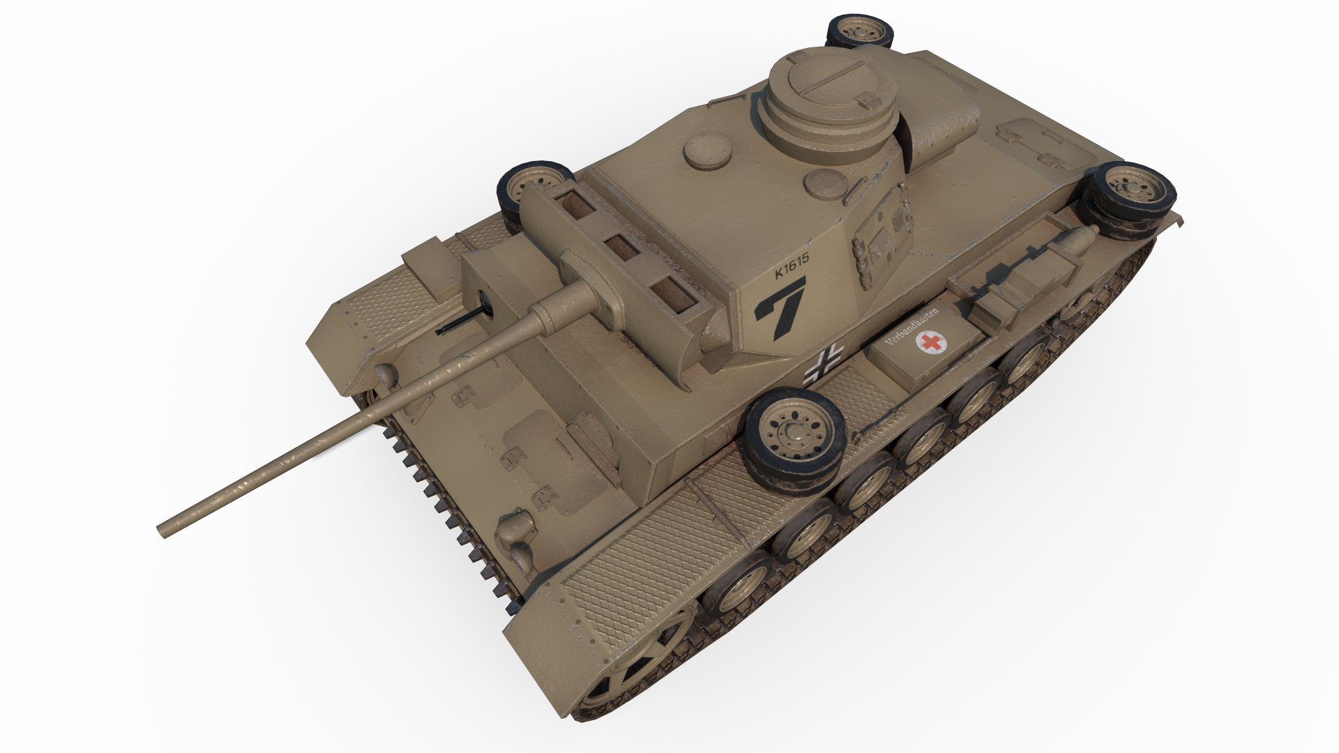 Panzer 3 Tank 3D - TurboSquid 1868557