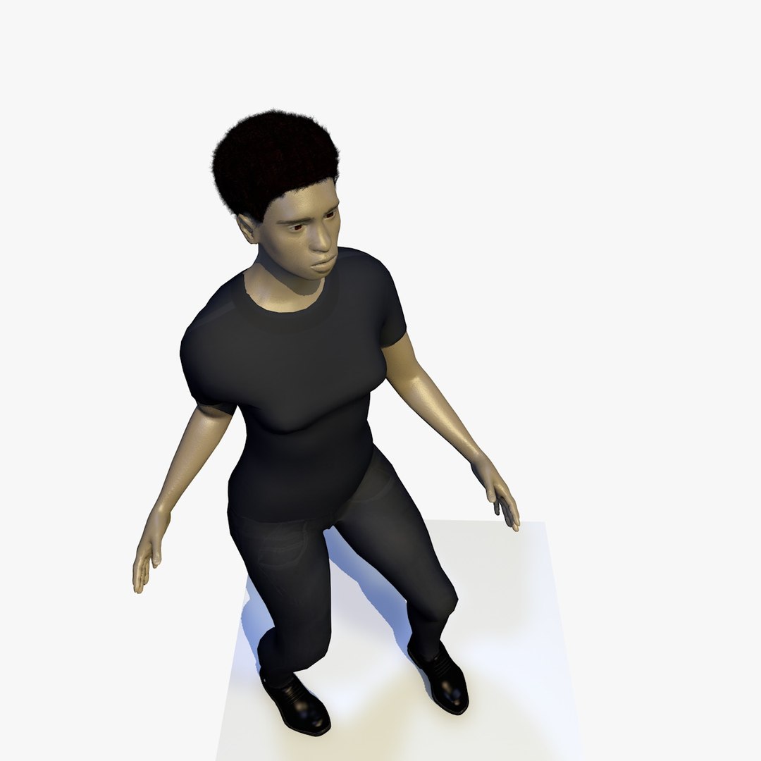 Realistically African Woman Black Fbx
