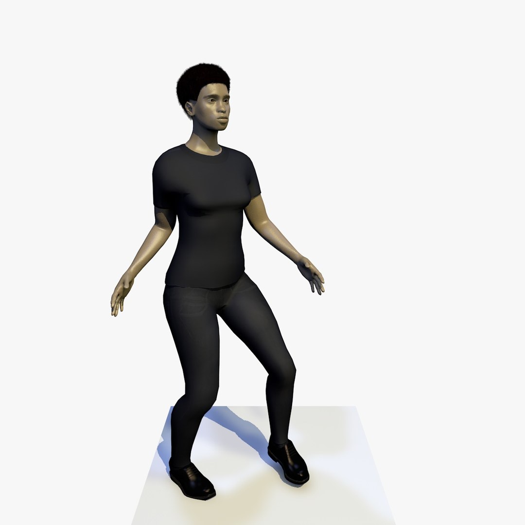 Realistically African Woman Black Fbx