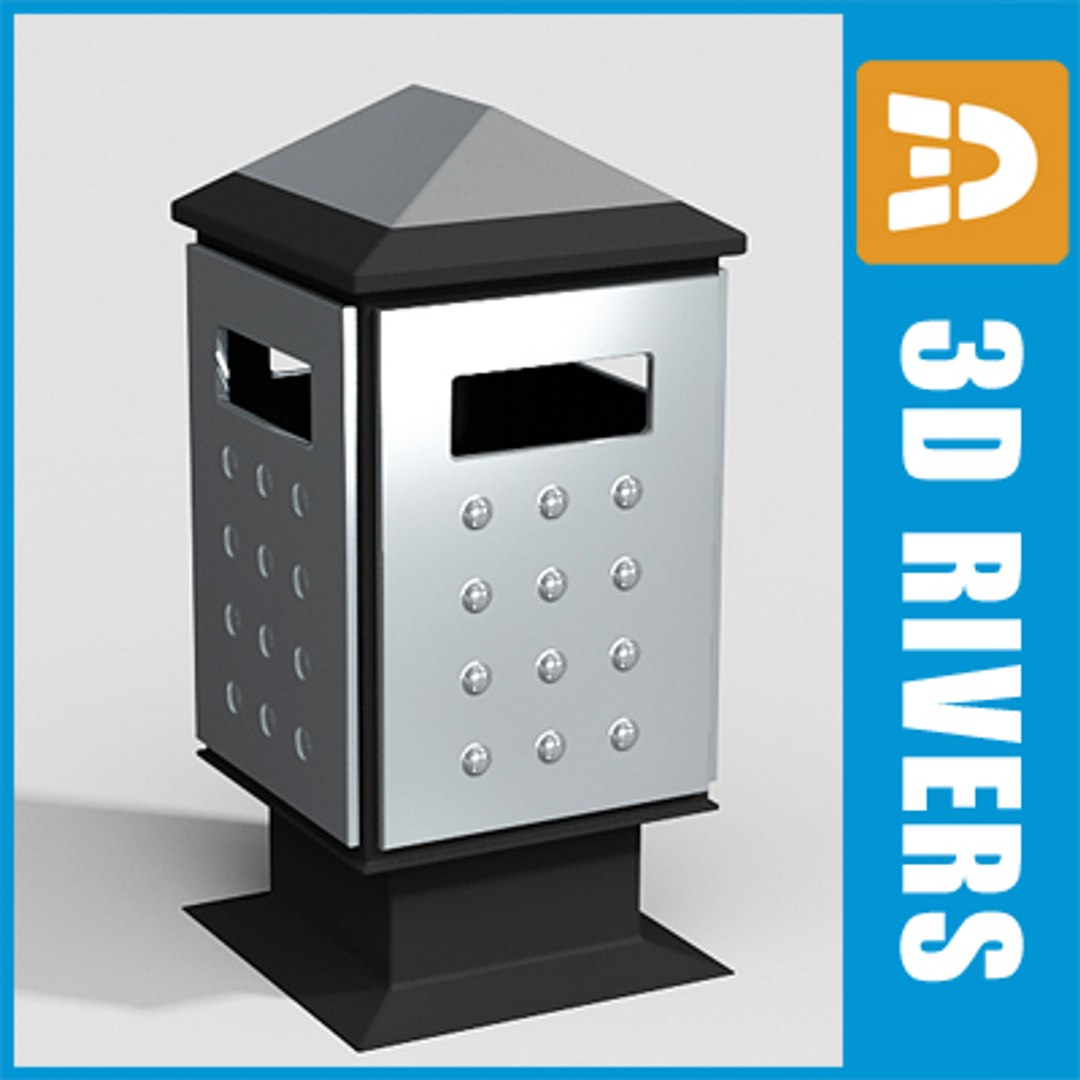 maya futuristic trash cans