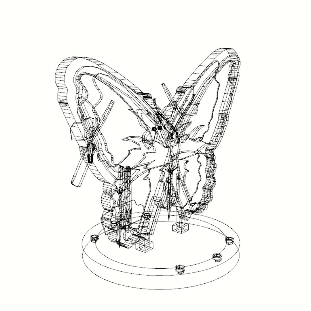 3D Butterfly Art Instalation Model - TurboSquid 2087515