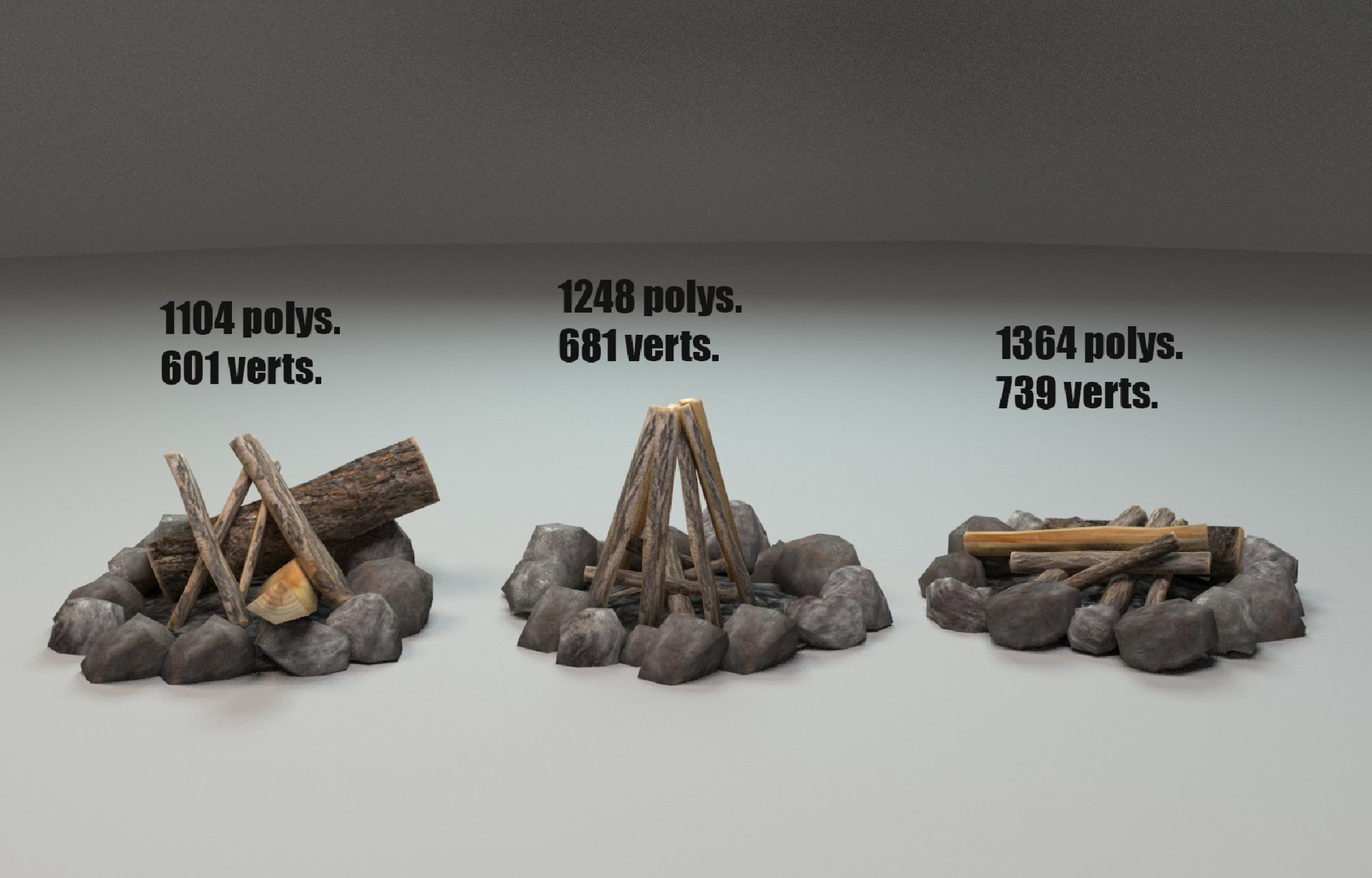 3D Model Camp Fire LowPoly And Parts - TurboSquid 2043709