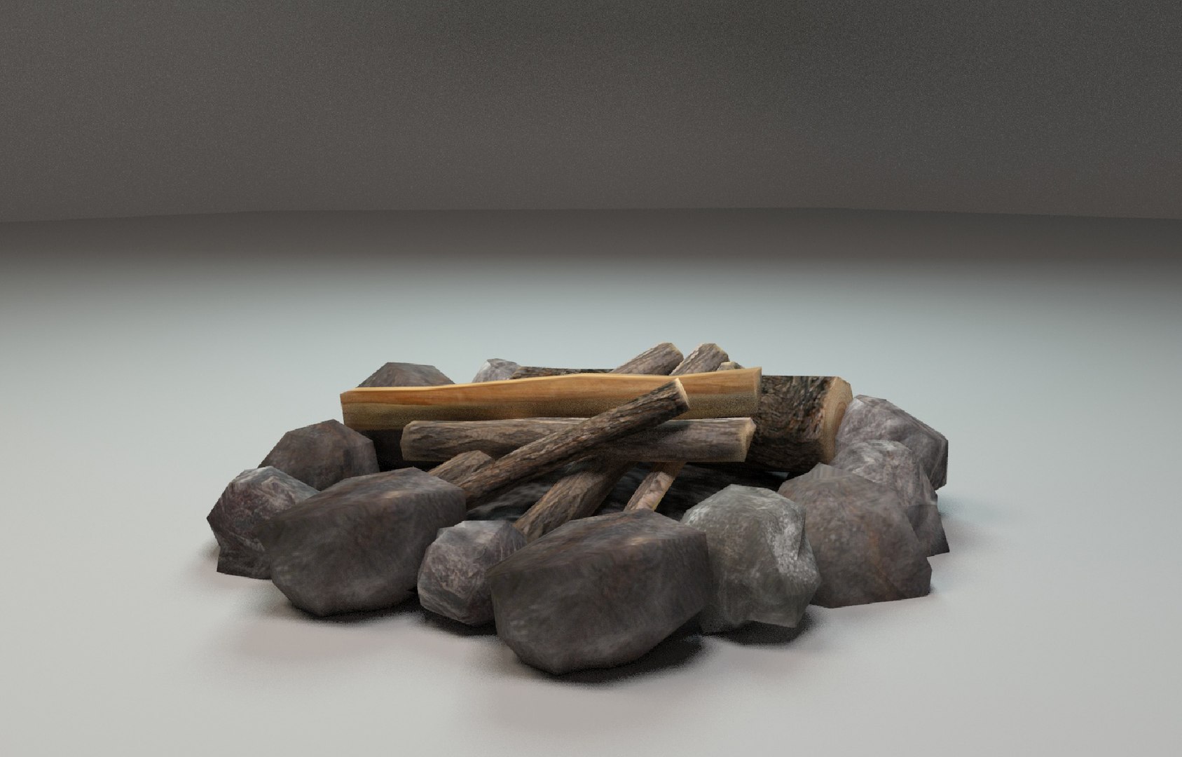 3D Model Camp Fire LowPoly And Parts - TurboSquid 2043709