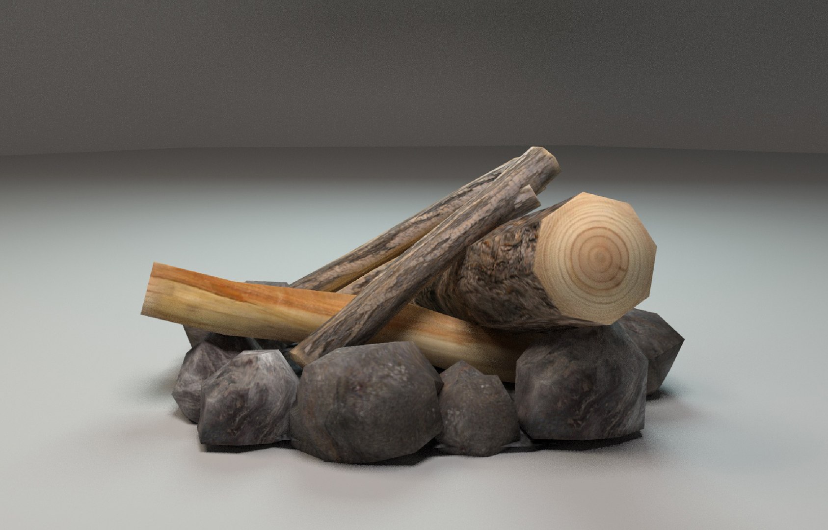 3D Model Camp Fire LowPoly And Parts - TurboSquid 2043709