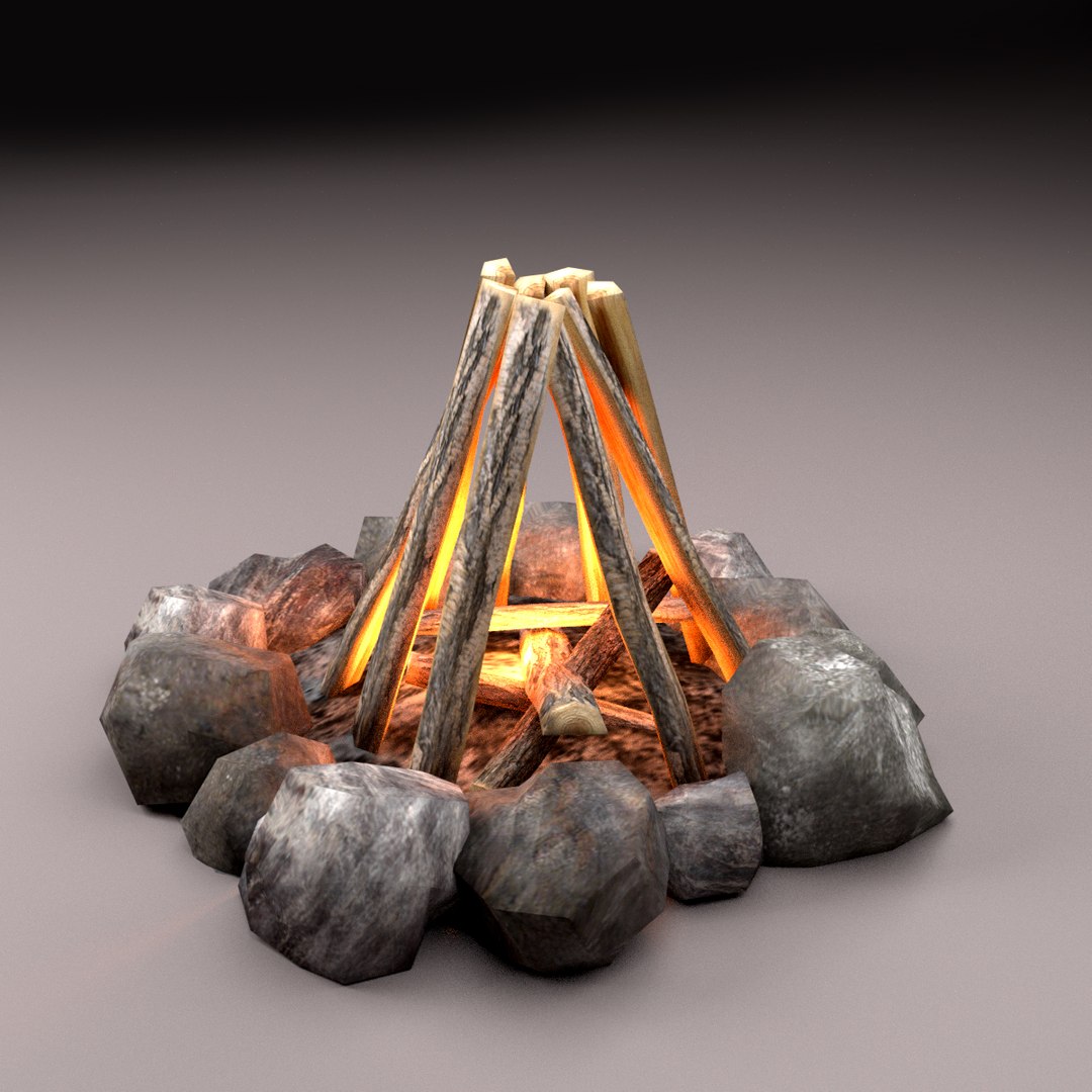3D Model Camp Fire LowPoly And Parts - TurboSquid 2043709
