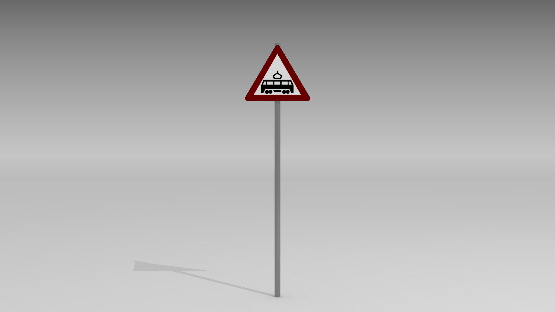 Tram Crossing Sign Obj