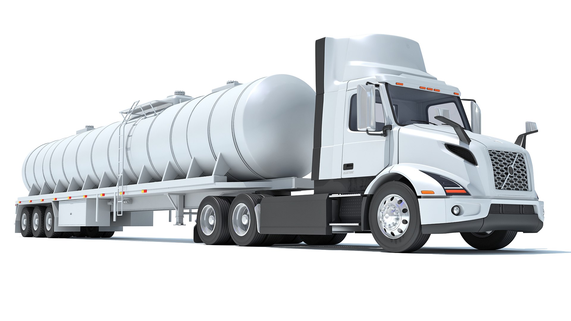 3D Truck With Tank Semi Trailer Model - TurboSquid 2266889