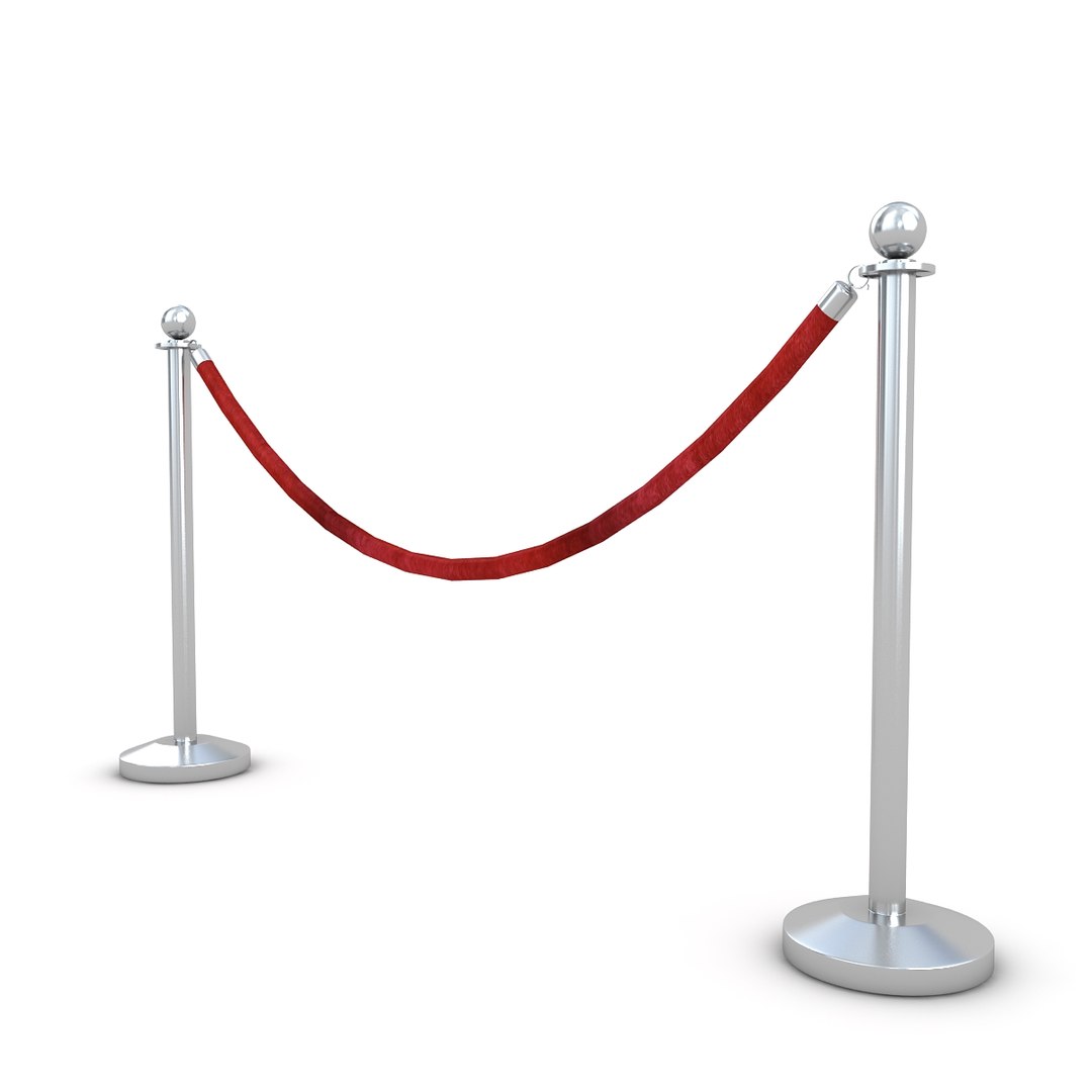 Velvet Rope Red 3D Model - TurboSquid 1412571