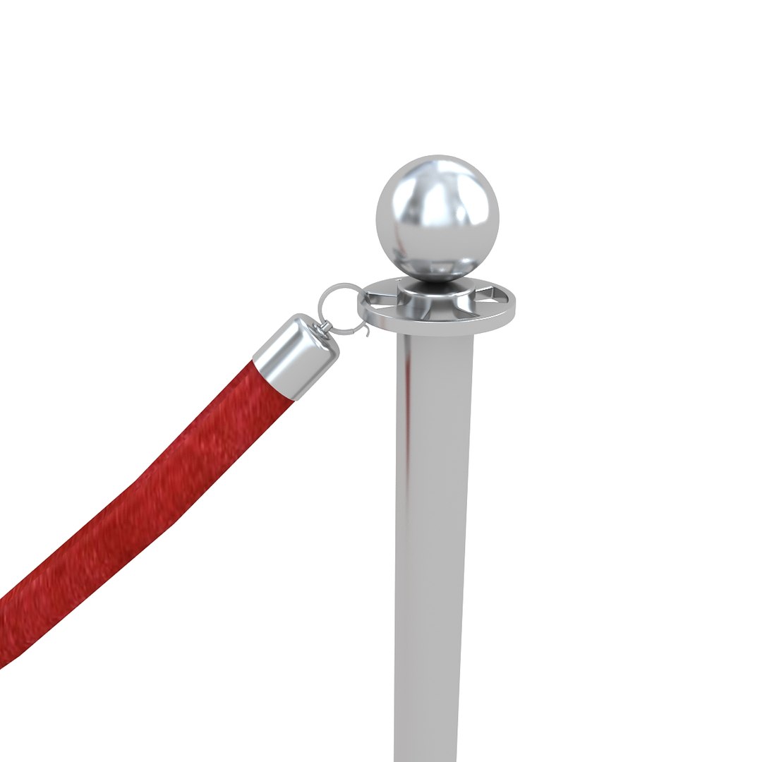 Velvet Rope Red 3D Model - TurboSquid 1412571