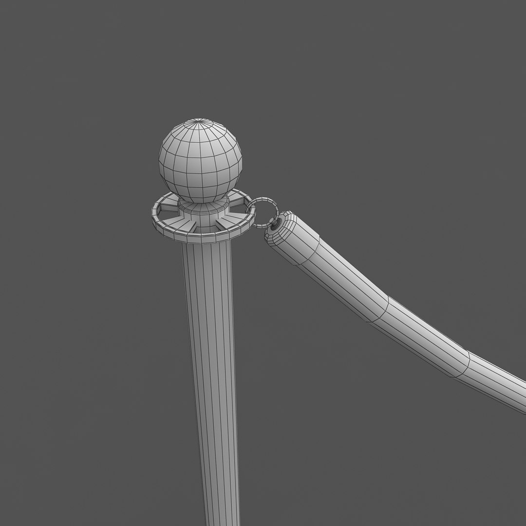 Velvet Rope Red 3D Model - TurboSquid 1412571