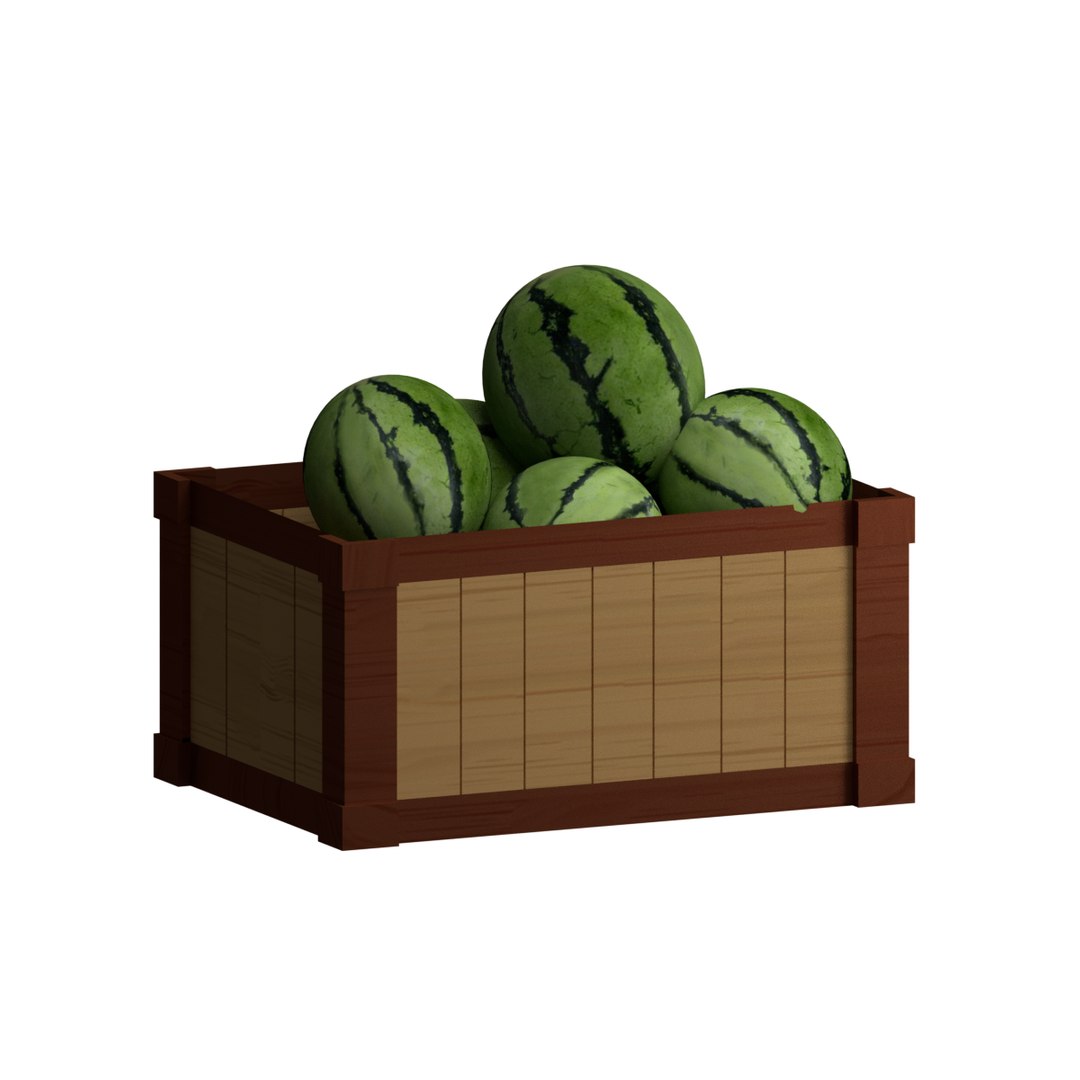3D watermelon crate - TurboSquid 1359826