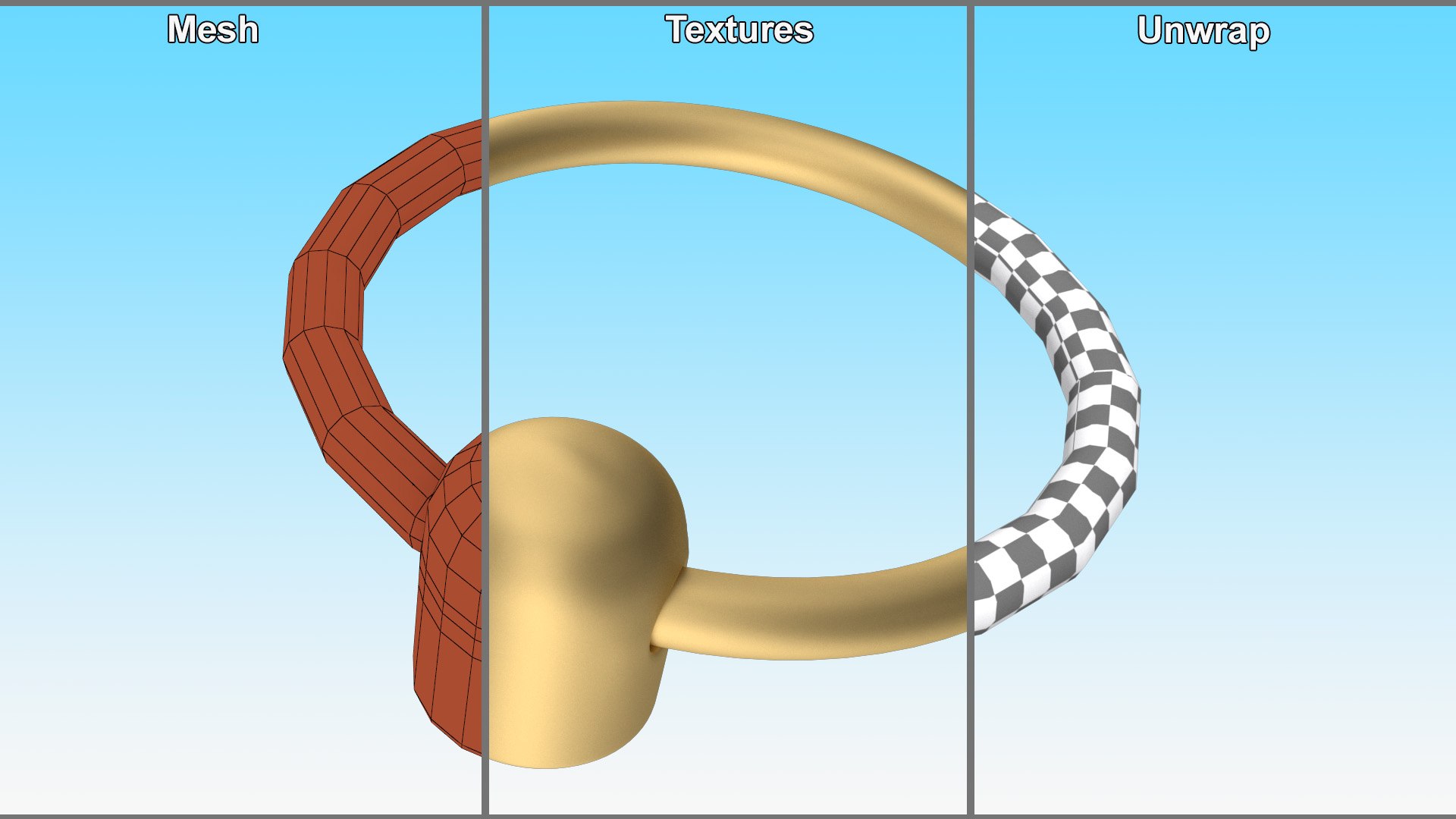 Door Handle Ring Gold 3D Model - TurboSquid 2236767