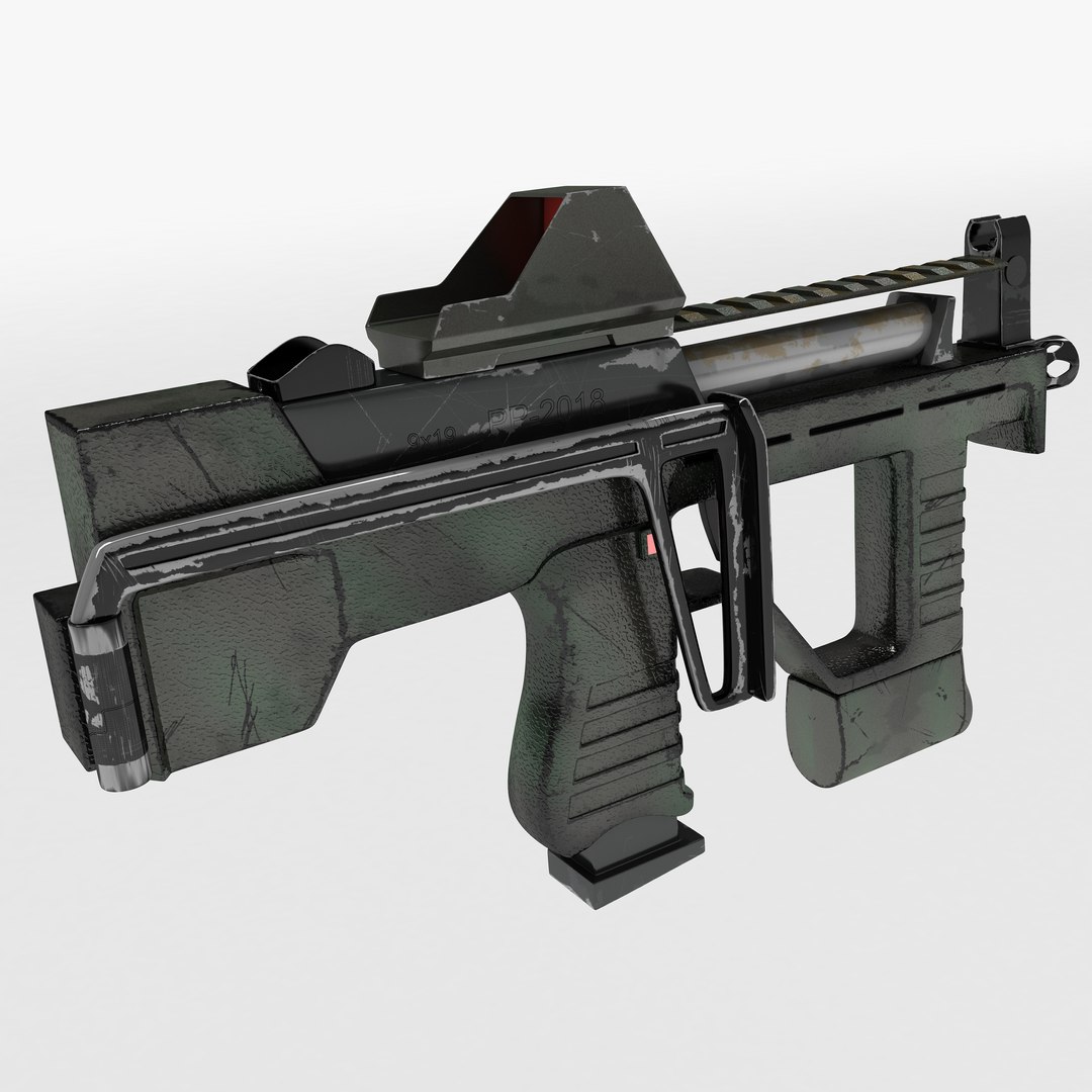 Submachine Gun 3d Obj